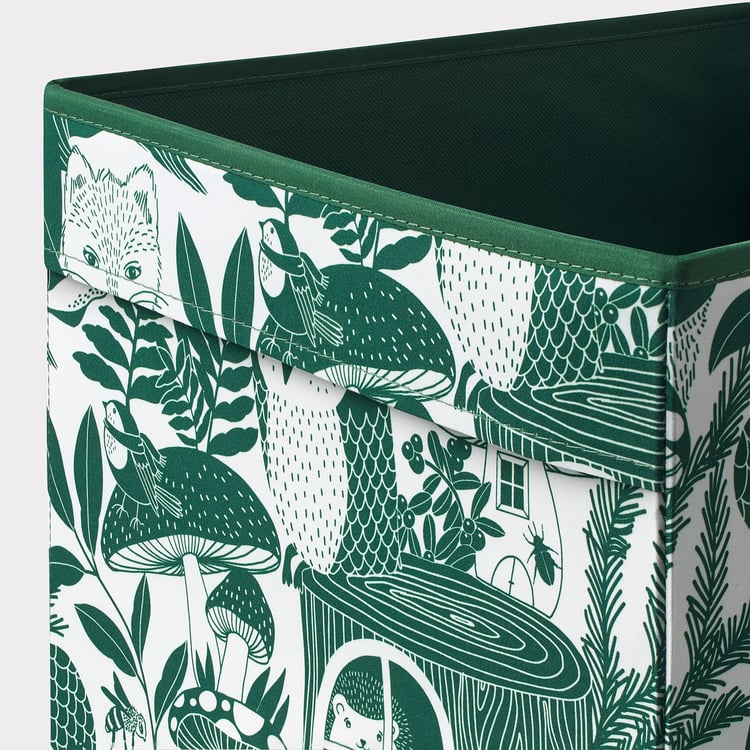 SKOGSDUVA box, green/white, 33x38x33 cm - IKEA
