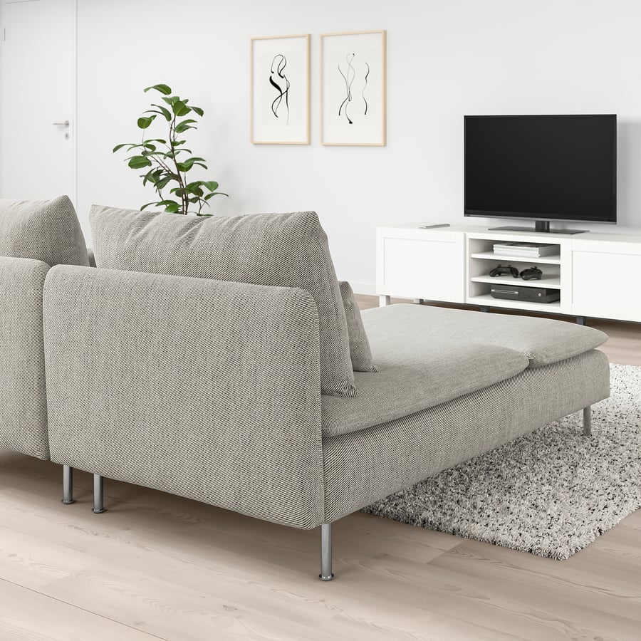 SÖDERHAMN 2-seat sofa, with chaise longue/Viarp beige/brown - IKEA