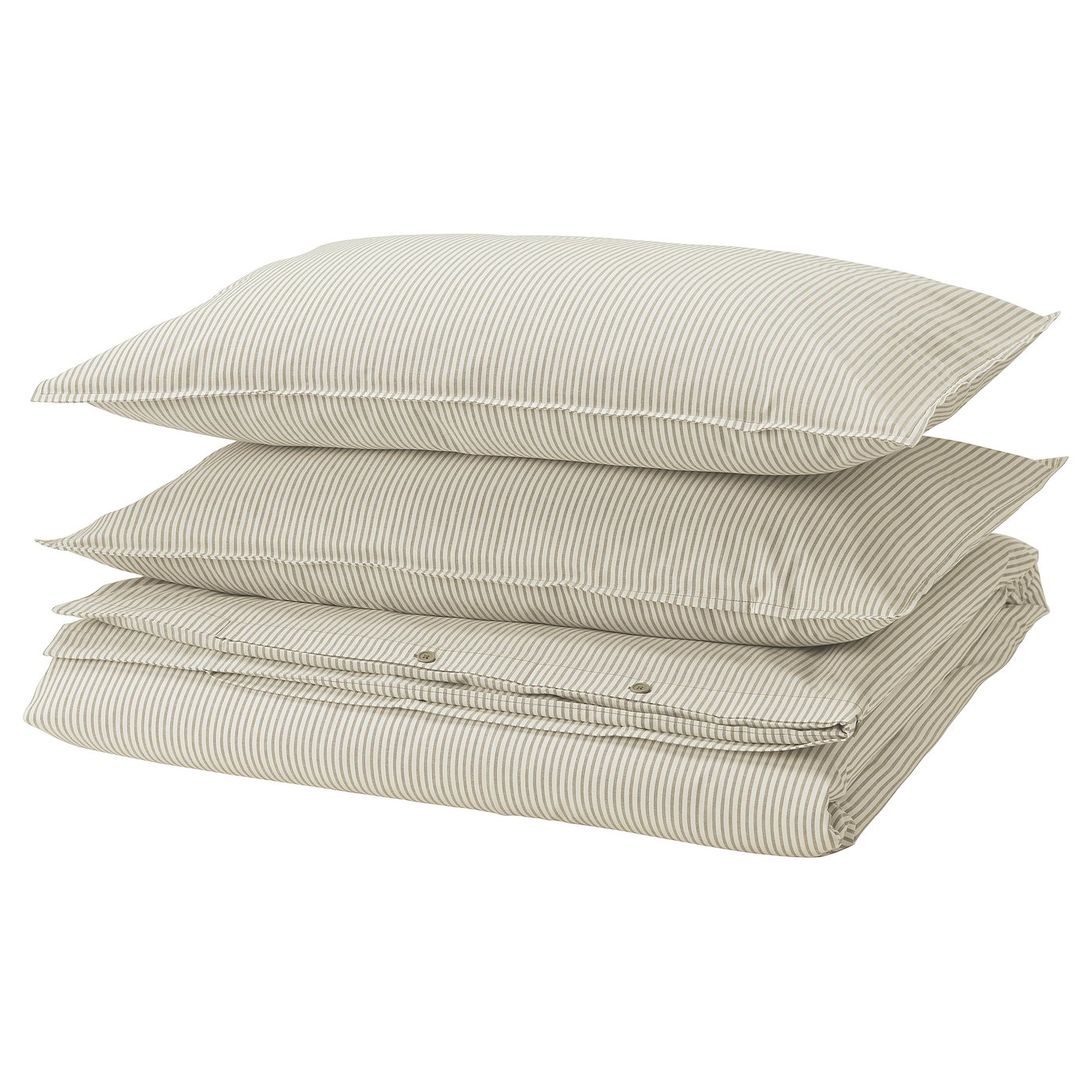 SOLFIBBLA duvet cover and 2 pillowcases, white beige/stripe, 240x220 ...