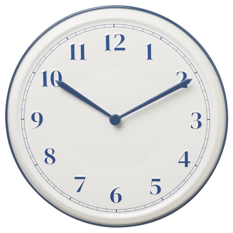 SYKOMORLÖNN wall clock, white/blue, 30 cm - IKEA