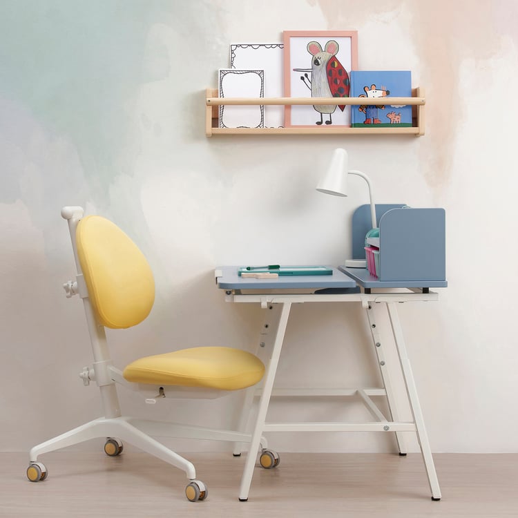 BERGLÄRKA / DAGNAR children's desk and chair, turquoise/yellow, 100x70 ...