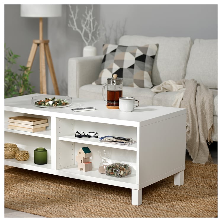 BESTÅ coffee table with doors, white/Lappviken/Stubbarp white, 120x58 ...
