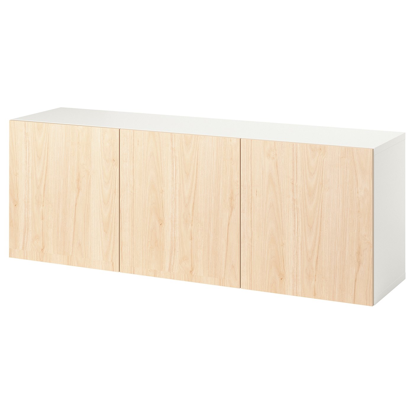 BESTÅ wall-mounted cabinet combination, white/Fänrik ash, 180x42x64 cm ...