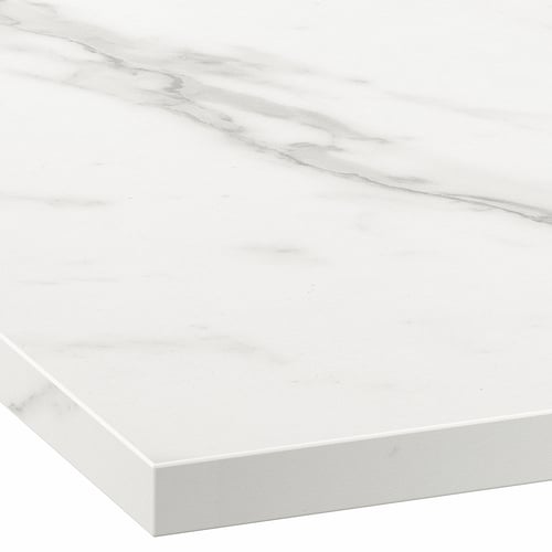 EKBACKEN worktop, white marble effect/laminate, 126x65x2.8 cm - IKEA