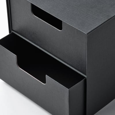 FJÄDERHARV mini chest with 2 drawers, anthracite, 16x25 cm - IKEA