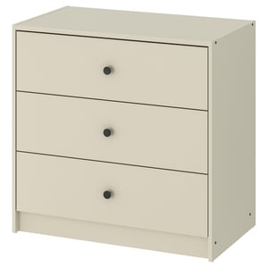 GURSKEN Chest of 3 drawers, light beige, 69x67 cm - IKEA