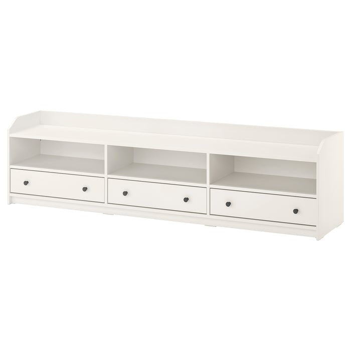 HAUGA TV bench, white, 206x46x54 cm - IKEA