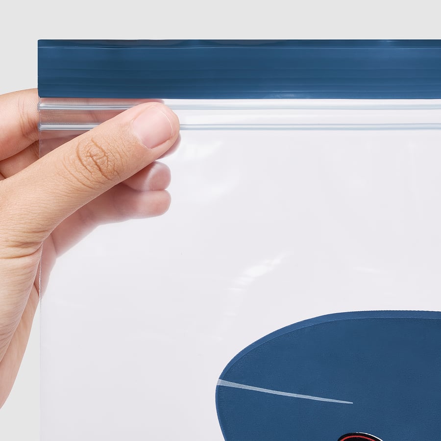 ISTAD resealable bag, blue/shark, 1 l - IKEA