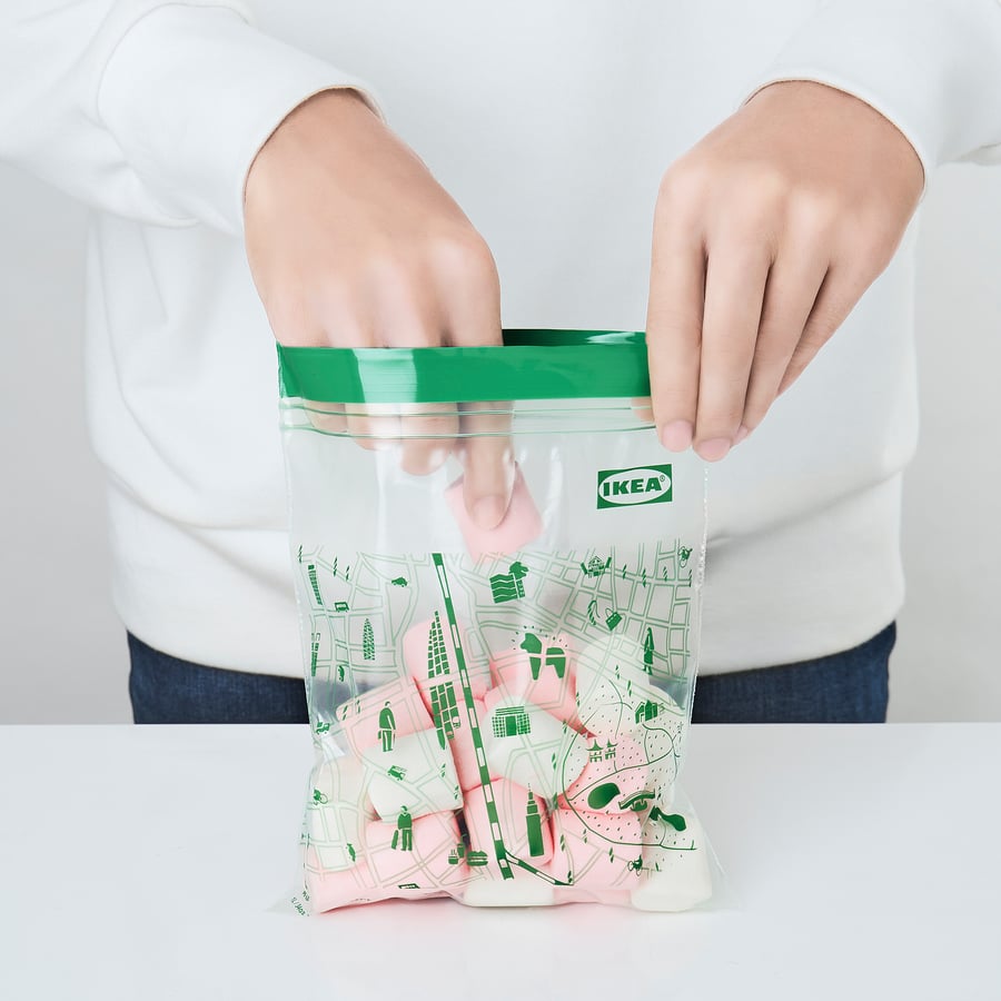 ISTAD resealable bag, green, 1 l - IKEA