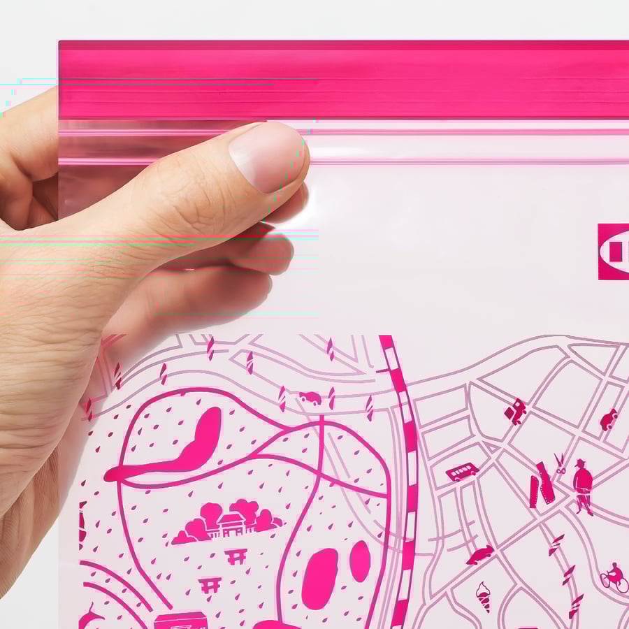 ISTAD resealable bag, pink, 1 l - IKEA