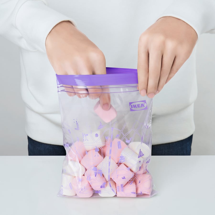 ISTAD resealable bag, purple, 1 l - IKEA