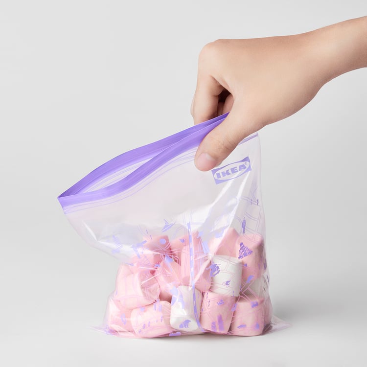 ISTAD resealable bag, purple, 1 l - IKEA