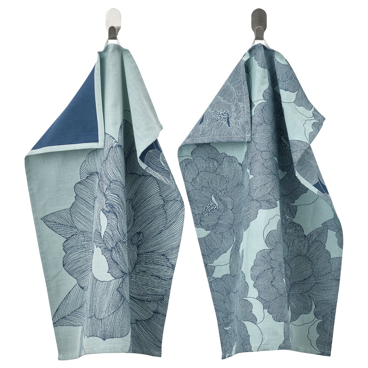 KALFJARIL tea towel patterned blue light turquoise 45x60 cm IKEA