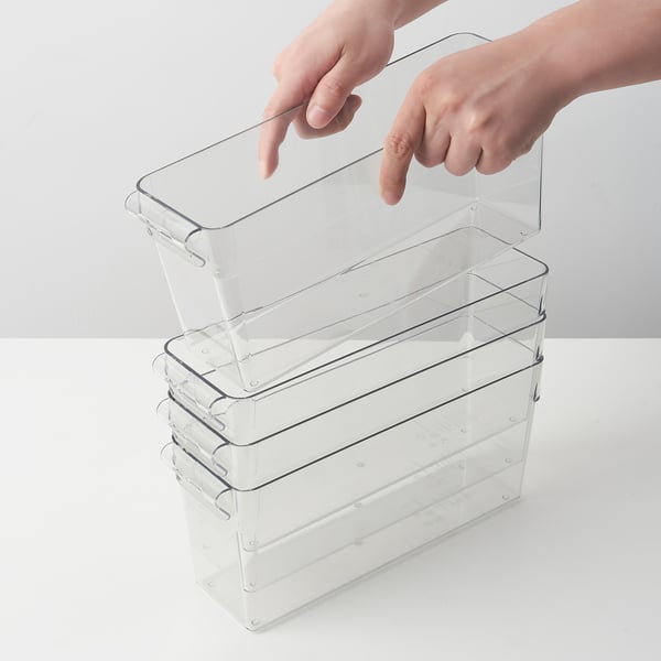 KLIPPKAKTUS storage box for fridge, transparent, 32x10x15 cm - IKEA