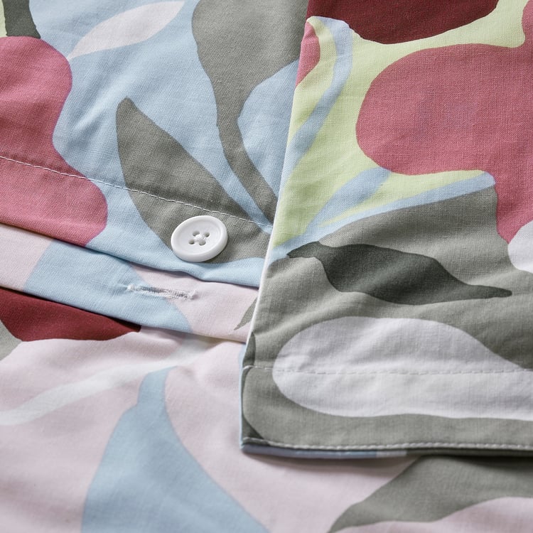 KORSKOVALL duvet cover and 2 pillowcases, multicolour/floral pattern ...