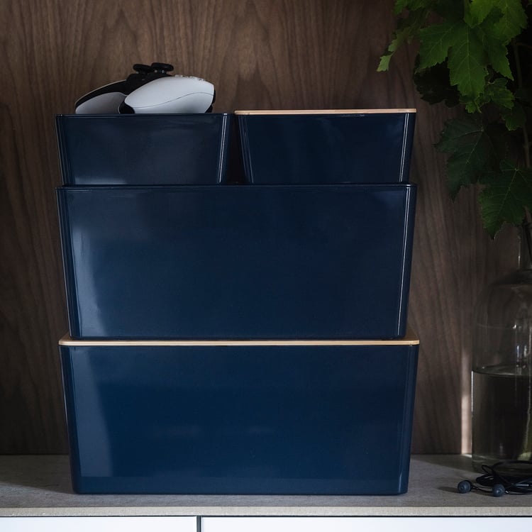 KUGGIS box, black-blue, 18x26x8 cm - IKEA