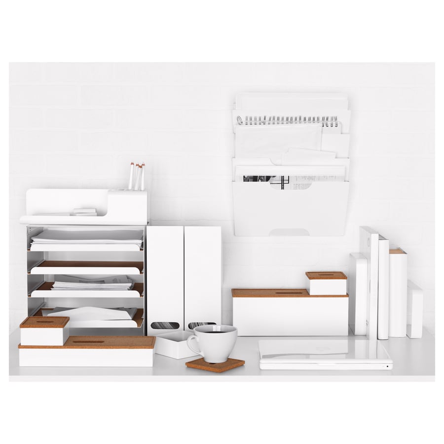 KVISSLE cable management box, cork/white - IKEA