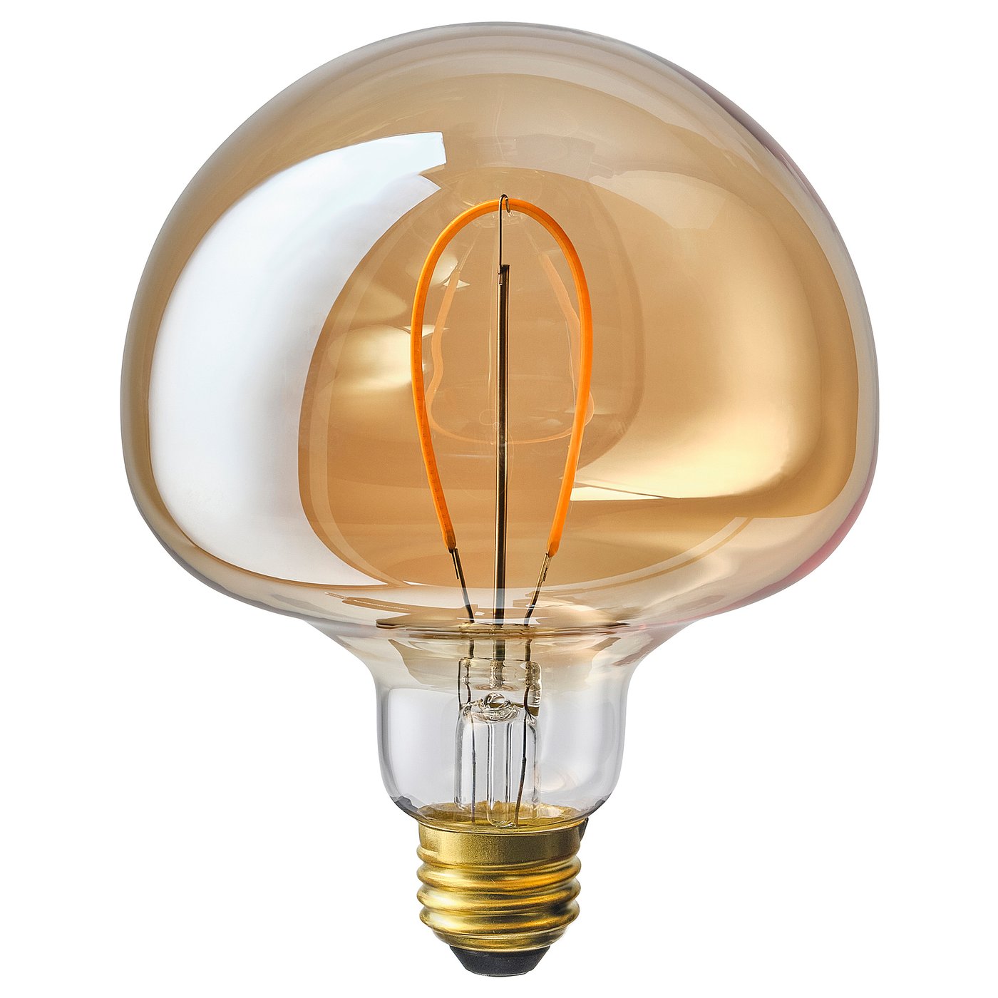 MOLNART LED bulb E26 150 lumen, mushroom brown clear glass, 120 mm - IKEA