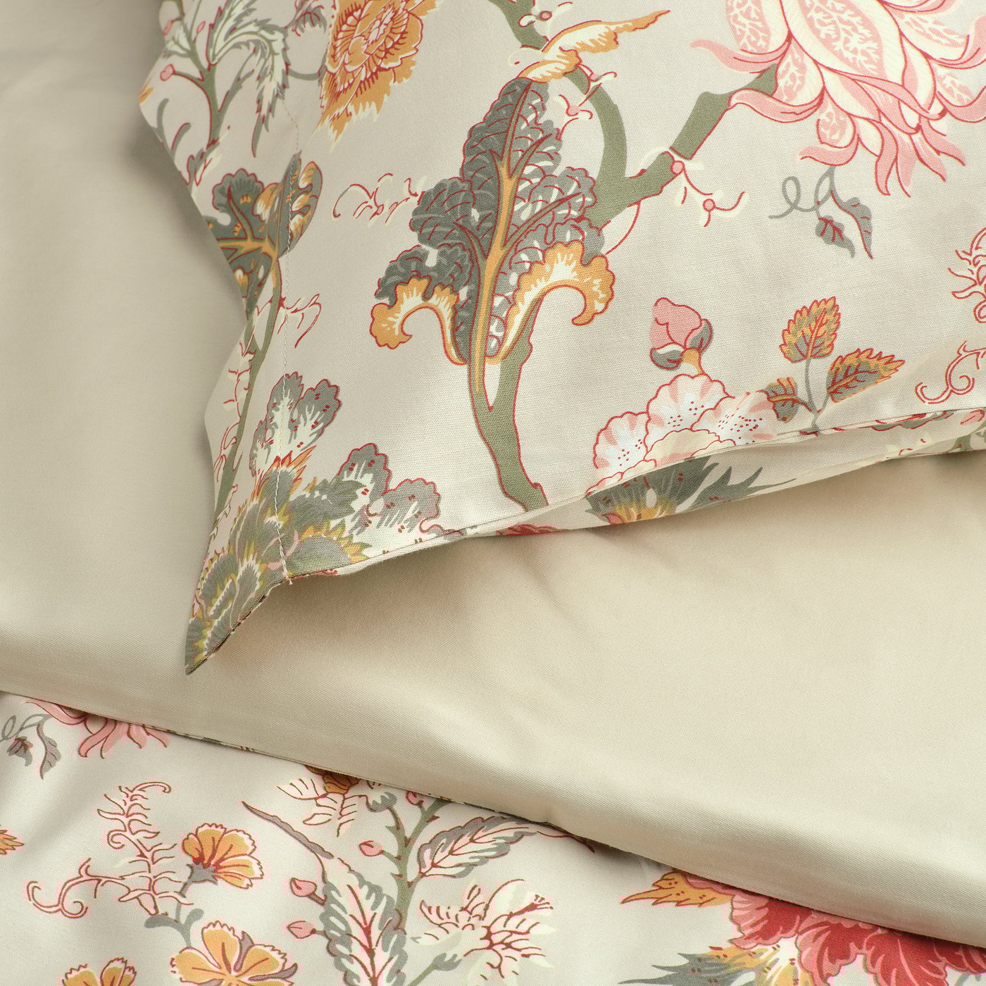 NASSELKLOCKA duvet cover and pillowcase light grey beige multicolour 150x200 50x60 cm IKEA