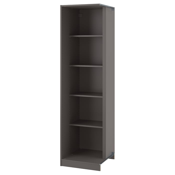 PAX add-on corner unit with 4 shelves, dark grey, 53x58x201 cm - IKEA