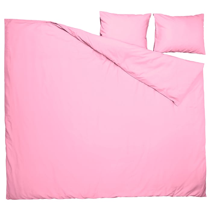 PILTANDVINGE duvet cover and 2 pillowcases, light pink, 200x200/50x60 ...
