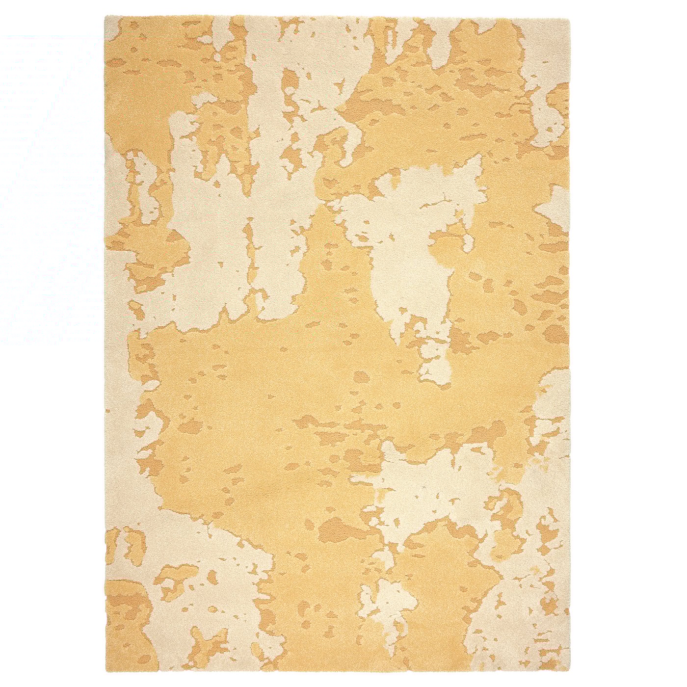RINGKLOCKA rug, low pile, yellow/off-white, 160x230 cm - IKEA
