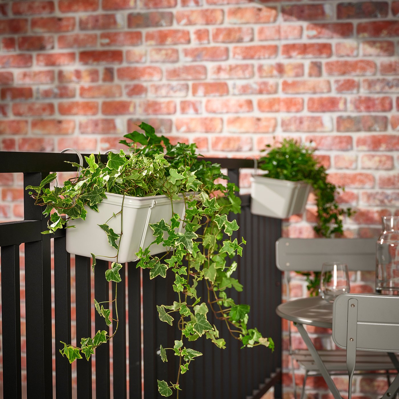 ROSENKAL flower box with holder outdoor light grey 48x18 cm IKEA