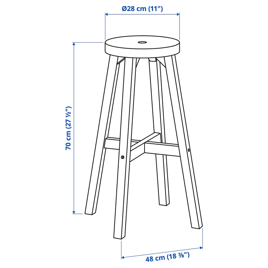 SKOGSTA bar stool, acacia, 48x70 cm - IKEA