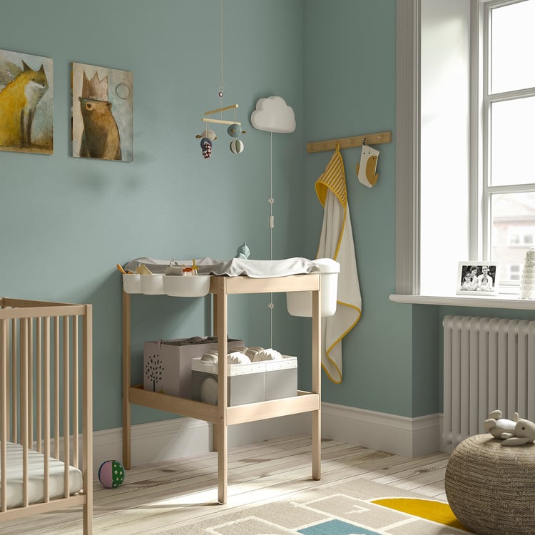 SNIGLAR changing table, birch/white, 72x53 cm - IKEA