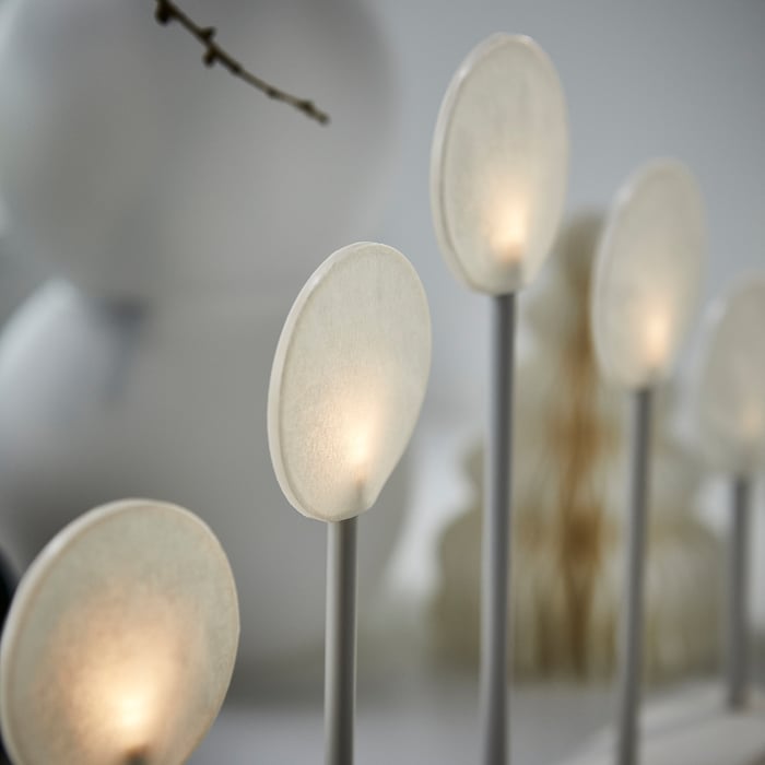 STRÅLA LED candelabra, lollipops battery-operated/white - IKEA
