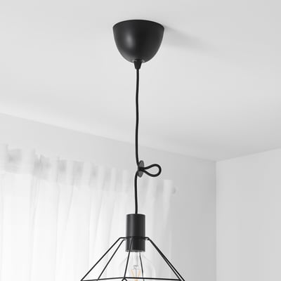 SUNNEBY cord set, black textile, 1.0 m - IKEA