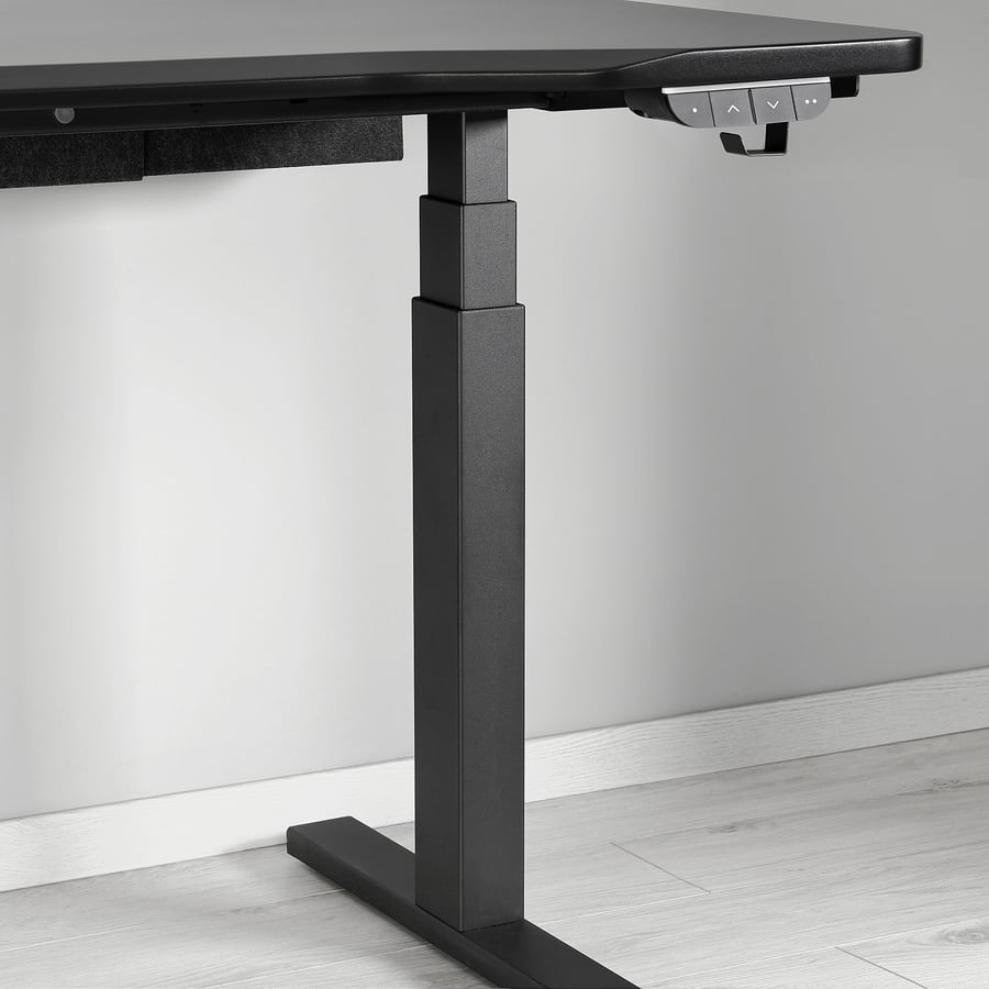 UTMANING gaming desk sit/stand, electric/black, 160x80 cm - IKEA
