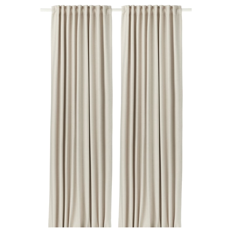 VILBORG room darkening curtains, 1 pair, beige/with heading tape ...