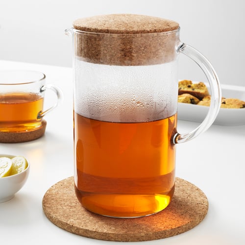 IKEA 365+ ピッチャー ふた付き, クリアガラス/コルク, 1.5 l - IKEA