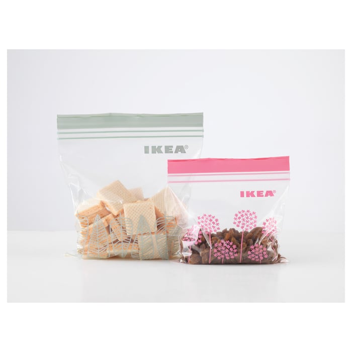 ISTAD イースタード フリーザーバッグ, ピンク/グリーン, 1/0.4 l - IKEA