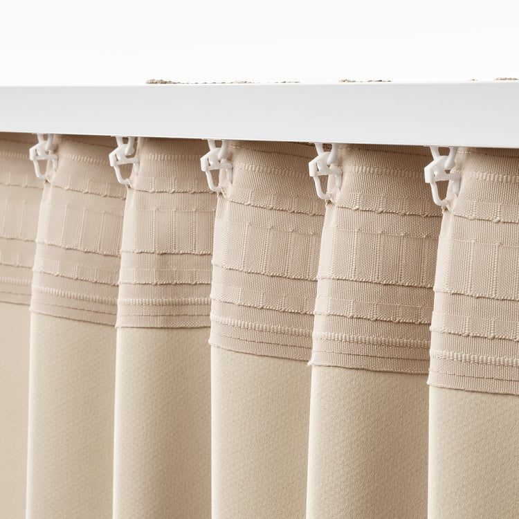 ANNAKAJSA room darkening curtains, 1 pair, beige/with heading tape ...