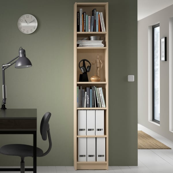 BILLY Bookcase, birch effect, 40x28x202 cm - IKEA