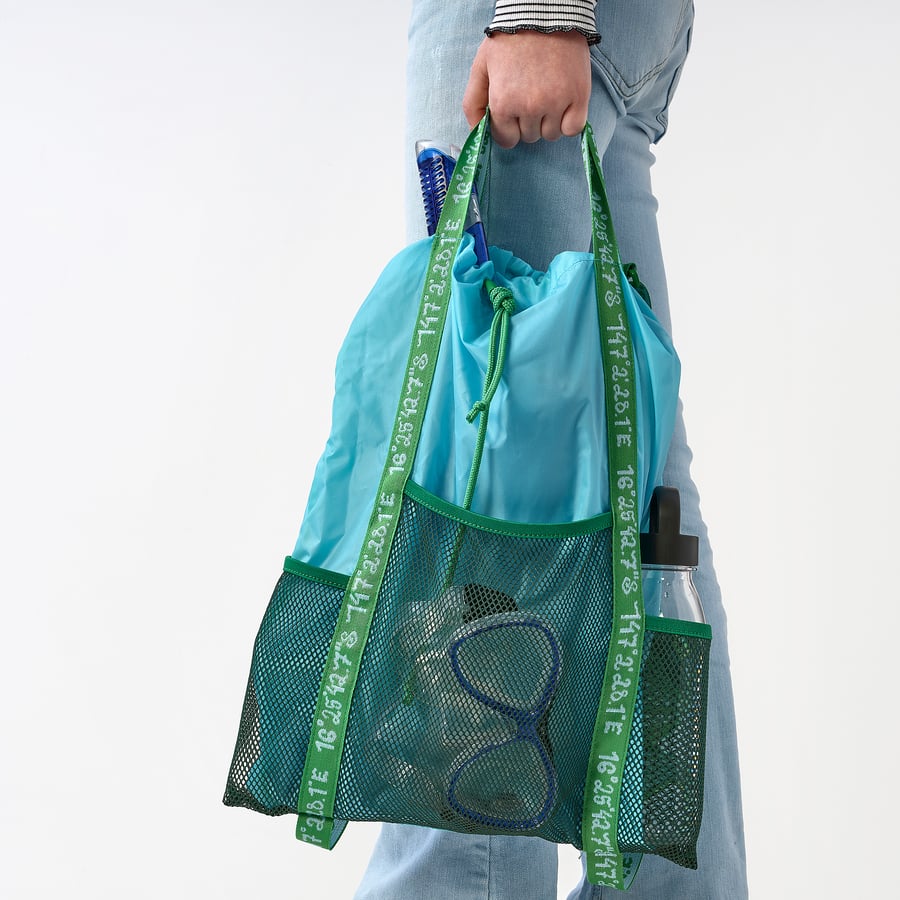 BLÅVINGAD backpack, blue/green, 13 l - IKEA