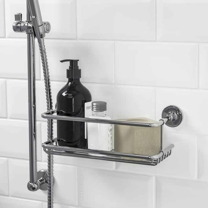 BROFJÄRDEN shower shelf, chrome effect, 33x12 cm - IKEA
