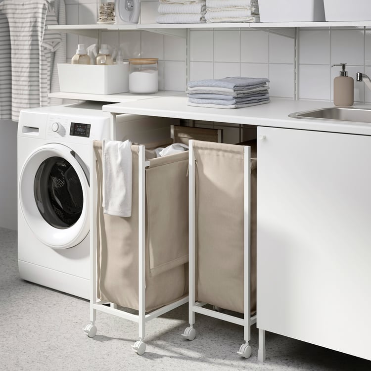 ENHET laundry bag with castors, white, 80 l - IKEA