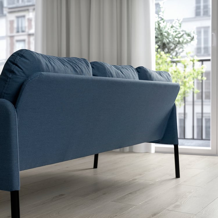 GLOSTAD 3-seat sofa, Knisa medium blue - IKEA