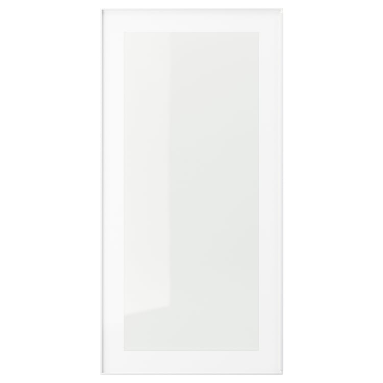 HEJSTA glass door, white/clear glass, 40x80 cm - IKEA