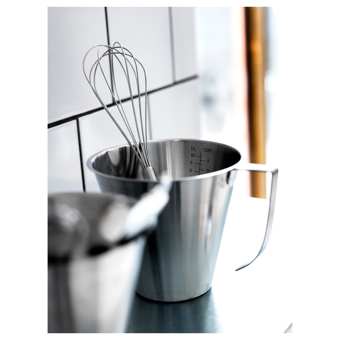 IDEALISK jug, graduated/stainless steel, 1 l - IKEA