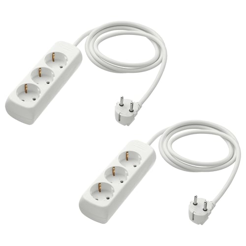 KOPPLA 3-way socket, earthed white, 1.5 m - IKEA