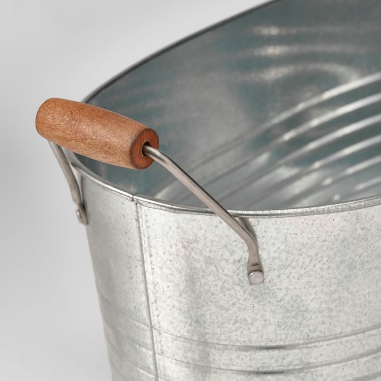 KORKGRAN plant pot, in/outdoor/galvanised, 27x58 cm - IKEA