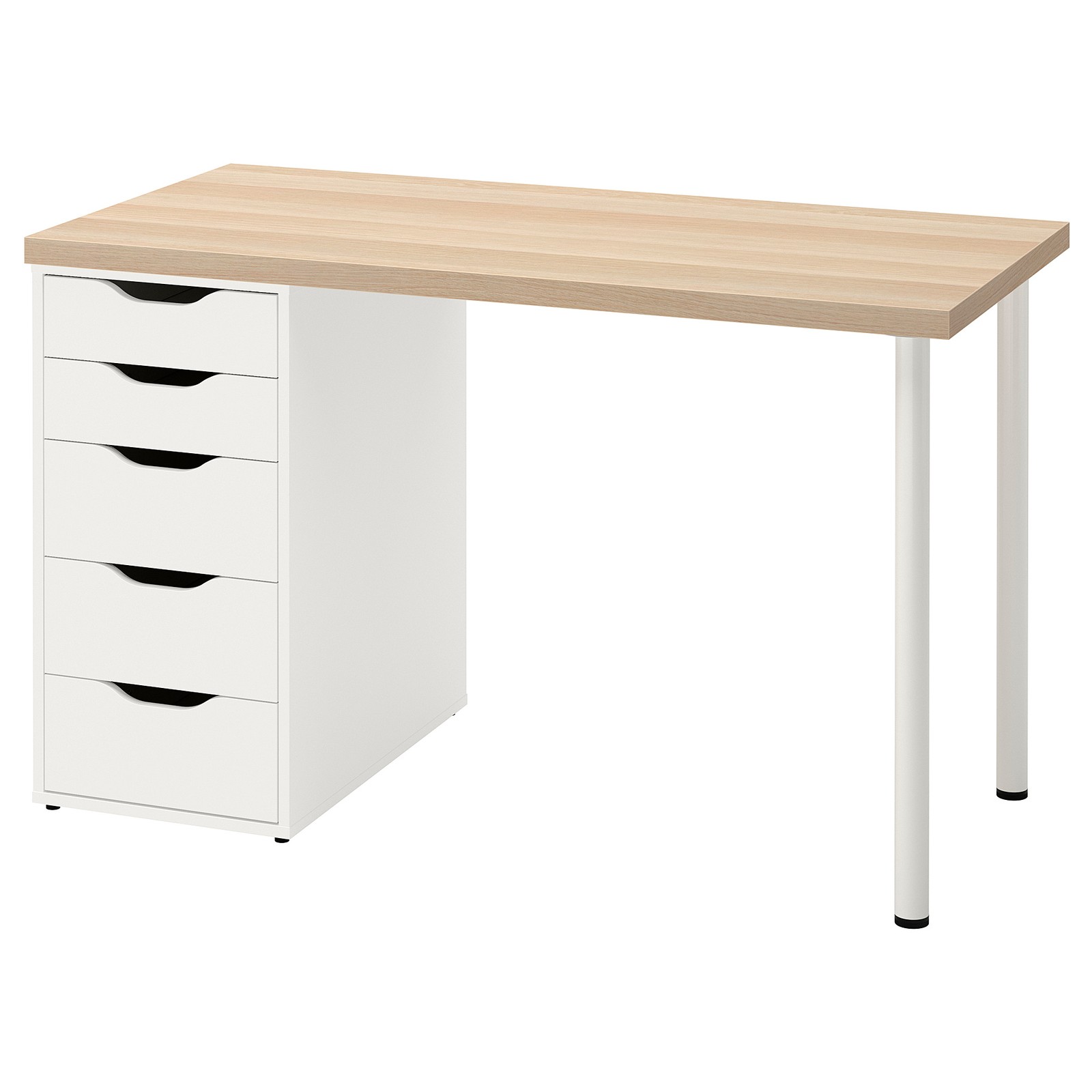 LAGKAPTEN / ALEX Desk - white stained oak effect/white - IKEA