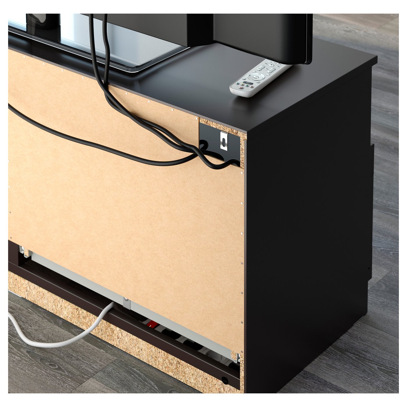 LAIVA BRIMNES TV storage combination black brown 244x41x165 cm IKEA