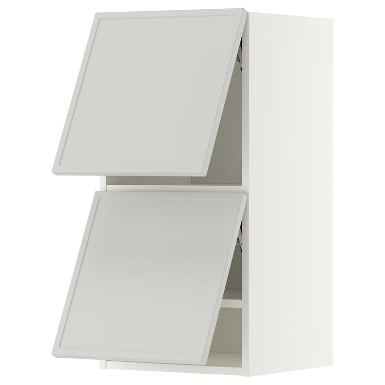 METOD wall cabinet horizontal w 2 doors, white/Aspudden light grey ...