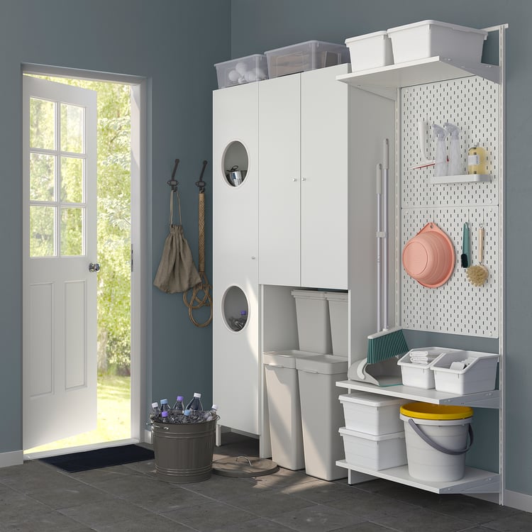 NYSJÖN cabinet for washing machine, white, 65x190 cm - IKEA