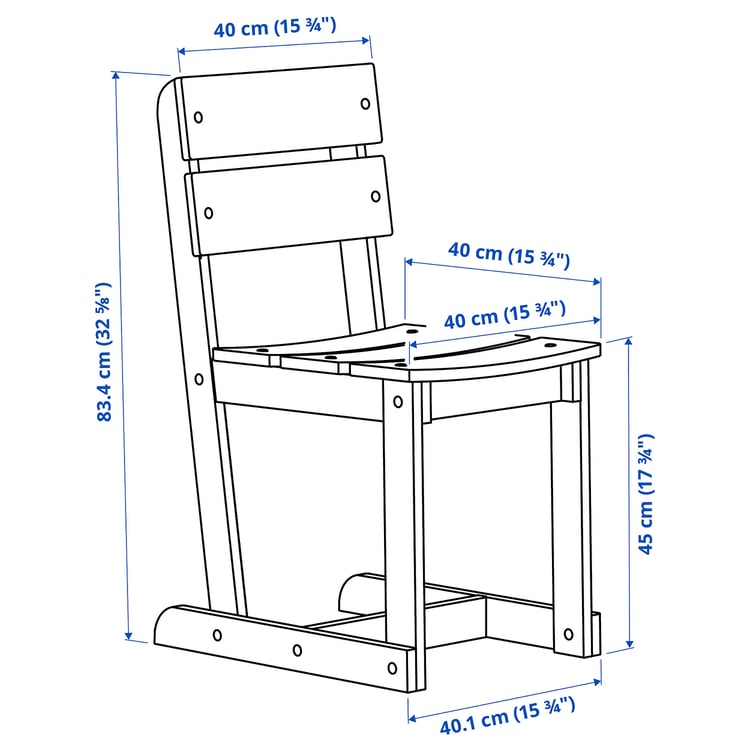 OMMJÄNGE chair, stained/blue - IKEA